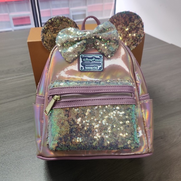 Bags | Loungefly Minnie Mouse Iridescent Sequin Mini Backpack | Poshmark